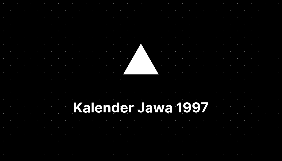 Kalender Jawa Tahun 1997 Lengkap dengan Weton | Kalenderize