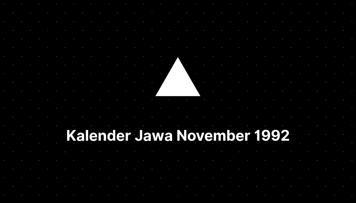 Kalender Jawa November Tahun 1992 Lengkap dengan Weton | Kalenderize